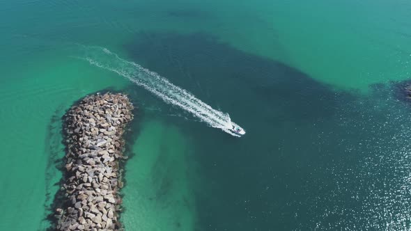 Small Boat Entering Marina from open sea 4K 50fps, Stock Footage ...