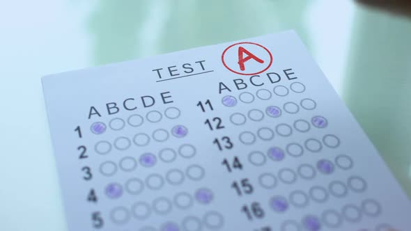 A Grade on Test Paper, Academic Assessment Result, Professional ...