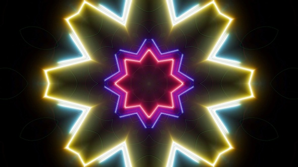 Multi Colored Light Beam Kaleidoscope Vj Background Loop 4K 03, Motion ...
