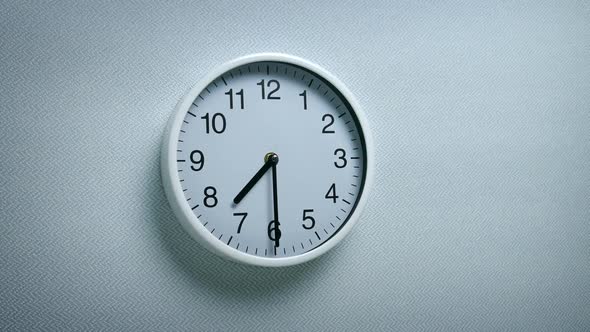 7.30 Clock On Wall, Stock Footage | VideoHive