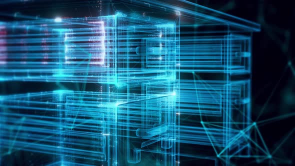 Wooden Desk Hologram Close Up 4k, Motion Graphics | VideoHive