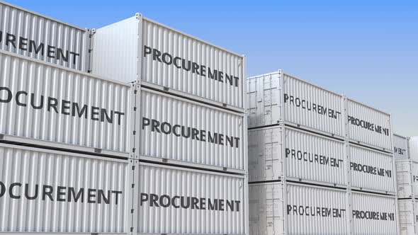 Containers with PROCUREMENT Text, Motion Graphics | VideoHive