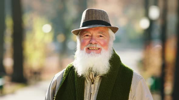 In Front of the Camera Smiling Charismatic Old Man, Stock Footage ...