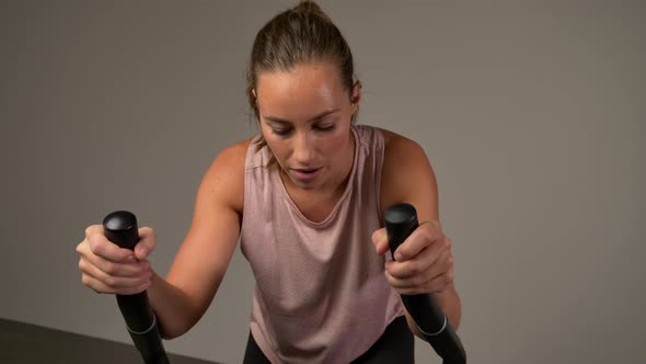 Athlete Sweating on Stationary Bike, Stock Footage | VideoHive