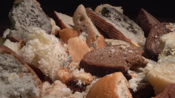 Uneaten wasted bread. Food loss and waste. Food wasting. Discarded ...