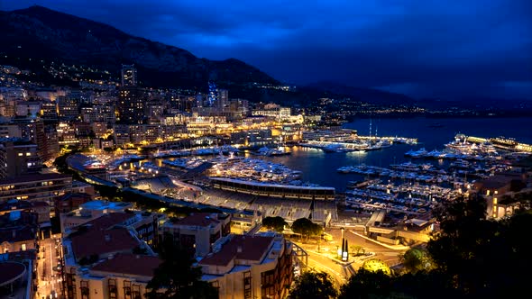 Timelapse of Monaco in the Night, Stock Footage | VideoHive