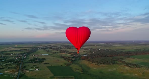Flight of a red airship, Stock Footage | VideoHive