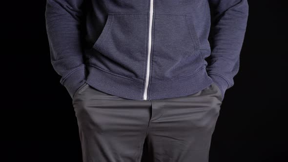 Man Turns the Empty Pockets Inside Out., Stock Footage | VideoHive