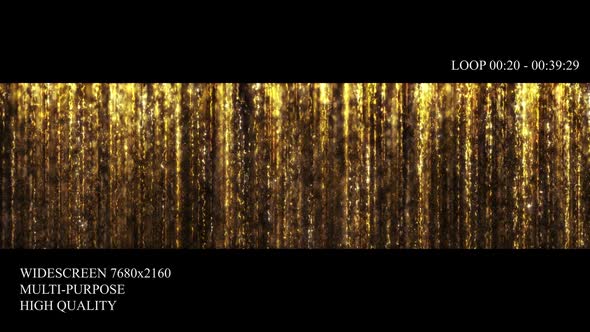 Rain Gold - Widescreen Background, Motion Graphics | VideoHive