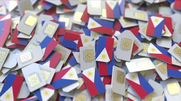 SIM Cards with Flag of the Philippines, Motion Graphics | VideoHive