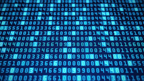 3D Number Hexadecimal big data digital code., Motion Graphics | VideoHive