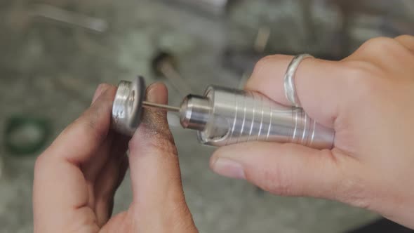 Close Up of Jeweler Buffing Silver Ring, Stock Footage | VideoHive
