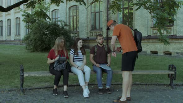Group of College Friends Rushing To Study, Stock Footage | VideoHive