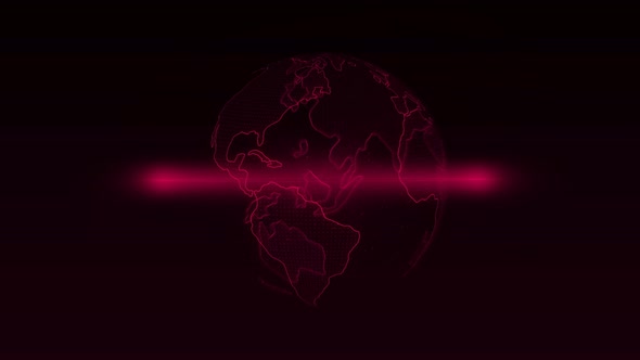 Red Digital Eart Looped Animation 4K, Motion Graphics | VideoHive