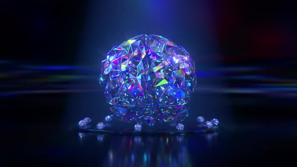 The Diamond Brain Rotates on a Black Background, Motion Graphics ...