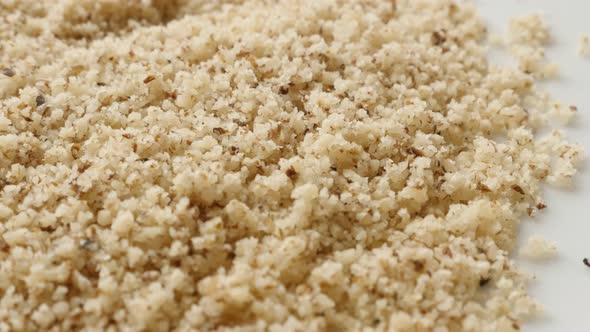 Food background of grinded nuts slow tilt 4K 2160p 30fps UltraHD ...