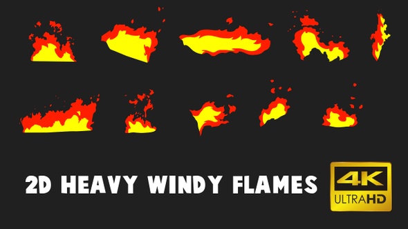 2D Heavy Windy Flames, Motion Graphics | VideoHive