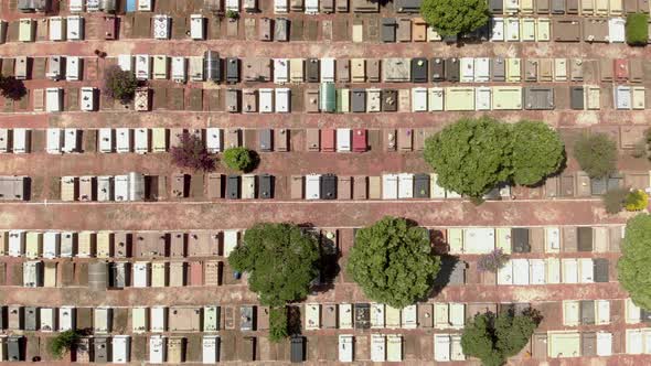 Drone flies over a cemetery. Top view, Stock Footage | VideoHive