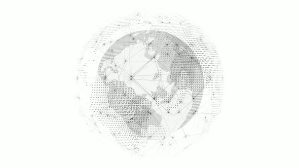 Gray Plexus Planet earth White Background, Motion Graphics | VideoHive