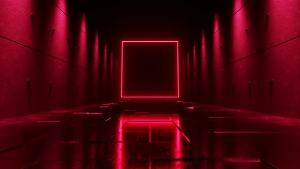 Endless Flight in a Futuristic Dark Corridor, Motion Graphics | VideoHive