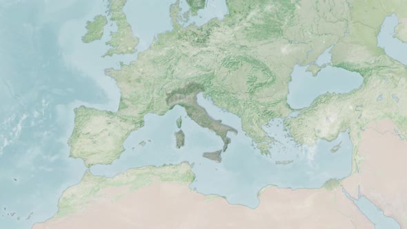 Globe Map of Italy with a label, Motion Graphics | VideoHive