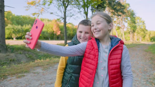 Children Filming Themselves on the Phone, Stock Footage | VideoHive