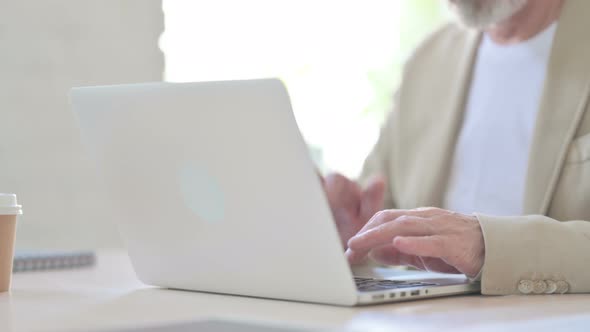 Close Up of Old Man Typing on Laptop, Stock Footage | VideoHive