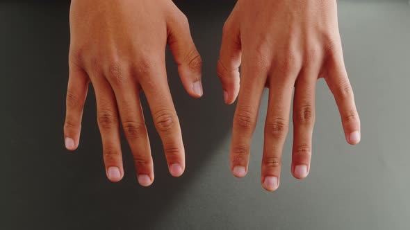 Black Skin Texture Closeup Hand Palm on Black Background, Stock Footage