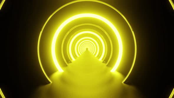 Yellow Reverse Ring Tunnel Background Vj Loop 4K, Motion Graphics ...