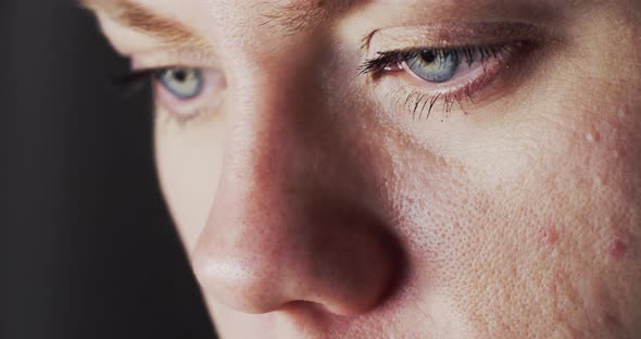 Woman Open Blue Eyes, Stock Footage | VideoHive