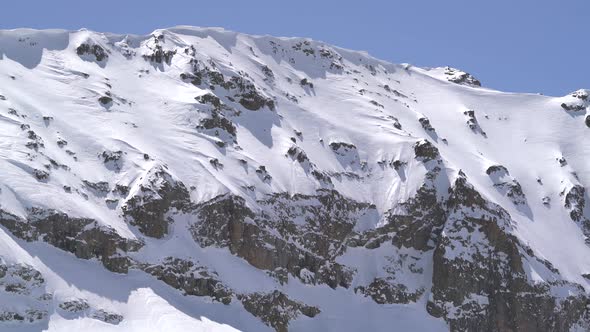 Snow Eaves Accumulated on Mountain Ridge, Stock Footage | VideoHive