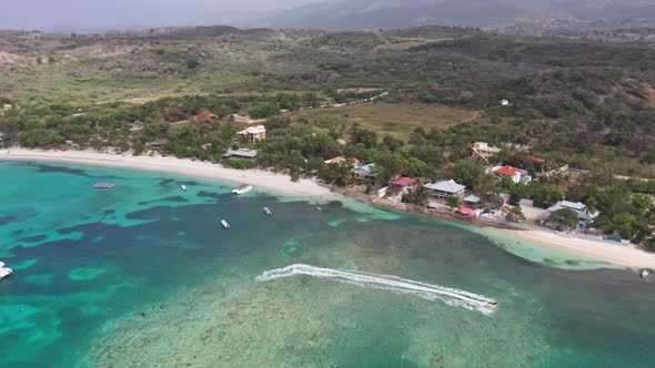 Playa Ensenada beach and surrounding landscape, Dominican Republic ...