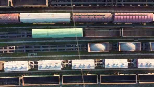 Freight train cars on railway siding, Stock Footage | VideoHive