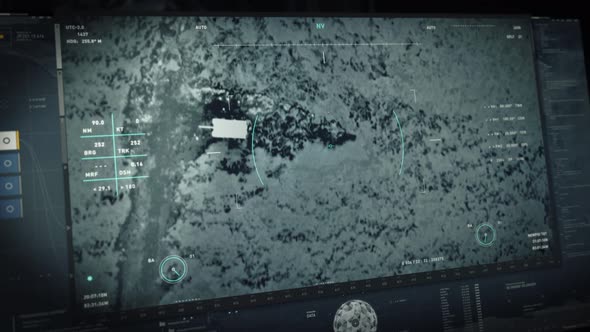 High Tech Army Weapon Interface Tracking Location Of Enemy Combat Tank ...