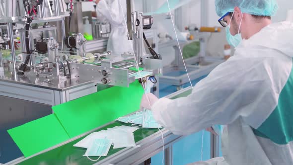Face Mask Production Line in Modern Factory, Stock Footage | VideoHive