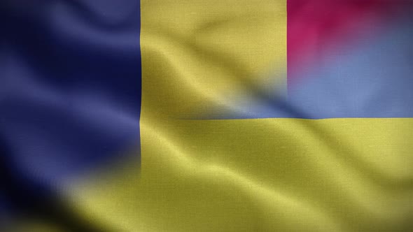 Ukraine Romania Flag Loop Background 4K, Motion Graphics | VideoHive