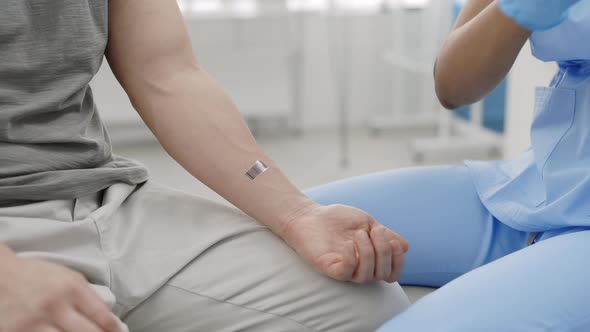 Crop View of Medical Nurse in Protective Gloves and Mask Scanning Bar ...