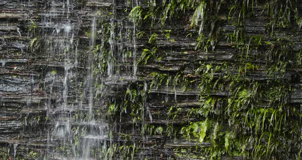 Waterfall on stone wall , Stock Footage | VideoHive