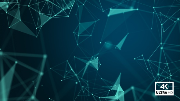 Low Poly Plexus Network Background Blue V2, Motion Graphics | VideoHive
