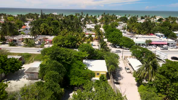 View of thw tropical town of chelem in yucatan, Stock Footage | VideoHive