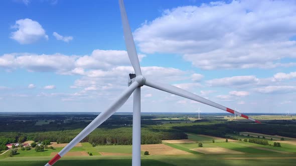 Drone Aerial View of Big Windmills, Stock Footage | VideoHive