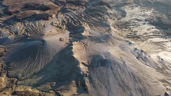 Mud Volcanoes Seen From Above, Aerial View, Stock Footage | VideoHive