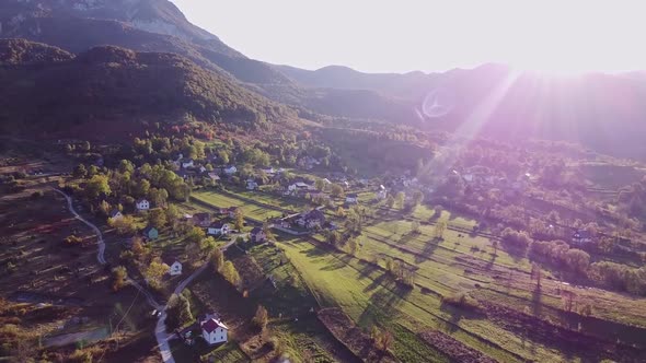 Flying Drone over Village V1, Stock Footage | VideoHive