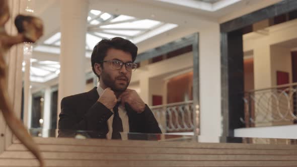 Businessman Looking in Mirror Reassuring Himself, Stock Footage | VideoHive