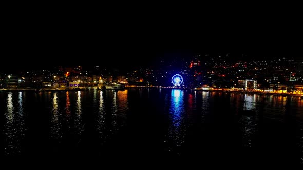Saranda City and Port in Albania at Night, Stock Footage | VideoHive