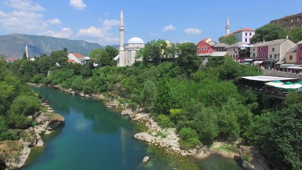 Aerial view of Mostar, Bosnia and Herzegovina, Stock Footage | VideoHive