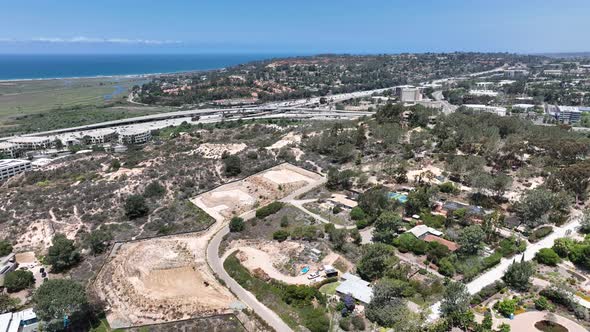 Aerial View of Del Mar Town in San Diego County California, Stock Footage