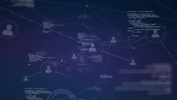 Network of connections and data processing, Motion Graphics | VideoHive