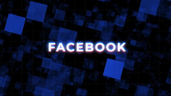 Facebook Text Digital Glitch Background, Motion Graphics | VideoHive