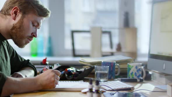 Young Illustrator at Work, Stock Footage | VideoHive